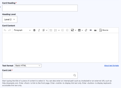 Add a Card Section to a Drupal Web Page